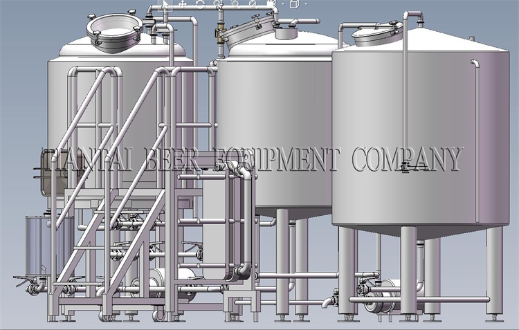Tiantai 500L Brewhouse 3D Drawing | TIANTAI® 1-200hl Micro Beer Brewery ...
